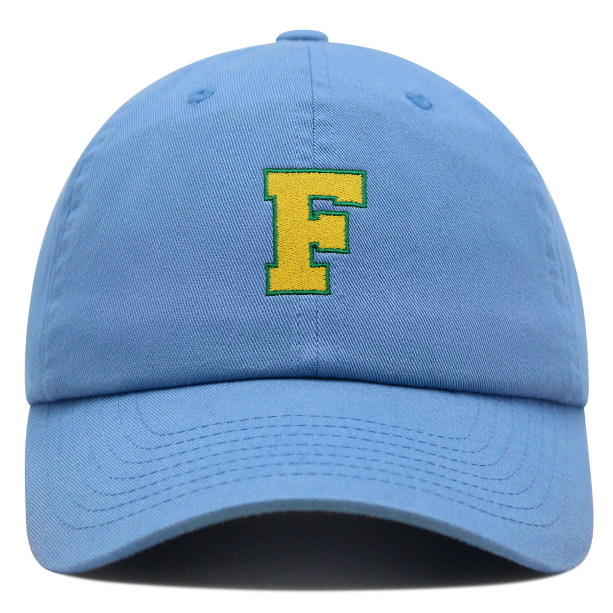Initial F College Letter Premium Dad Hat Embroidered Cotton Baseball C ...