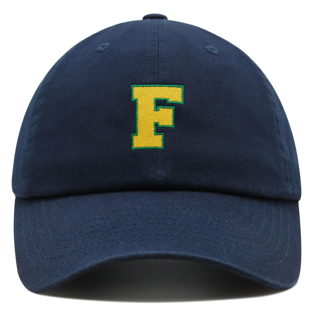 Initial F College Letter Premium Dad Hat Embroidered Cotton Baseball C ...